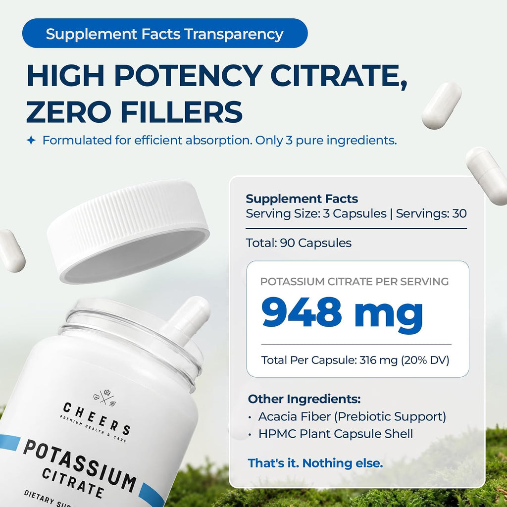 Potassium citrate supplement for muscle support
