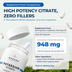 Potassium citrate supplement for muscle support