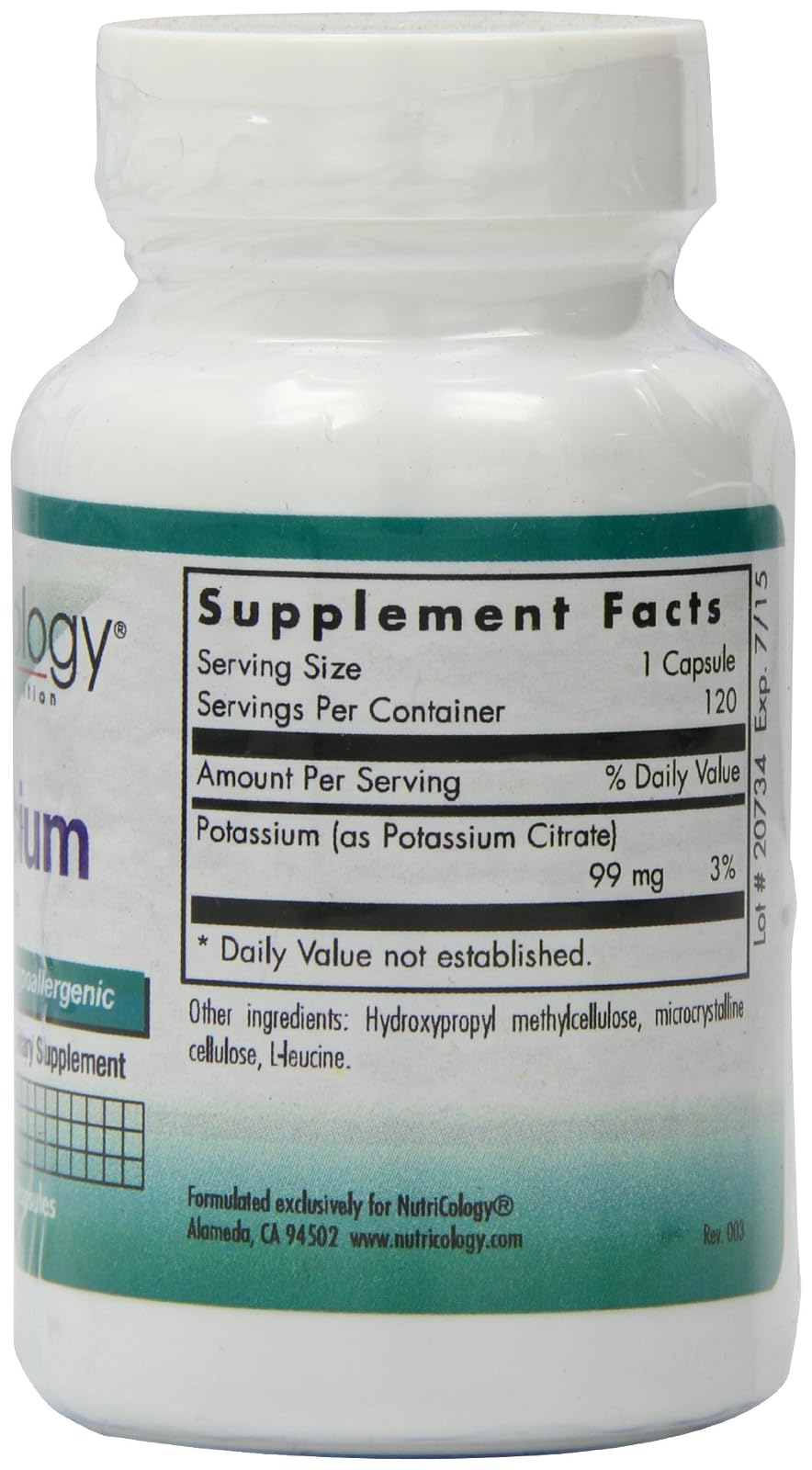 Potassium citrate to reduce cramps