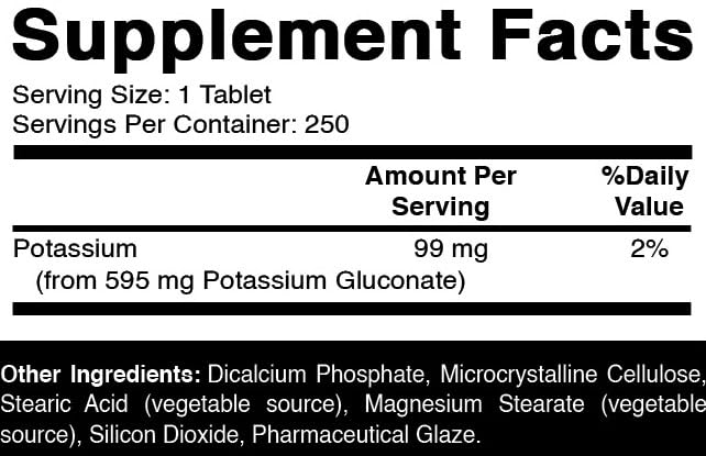 Potassium gluconate supplement for energy support