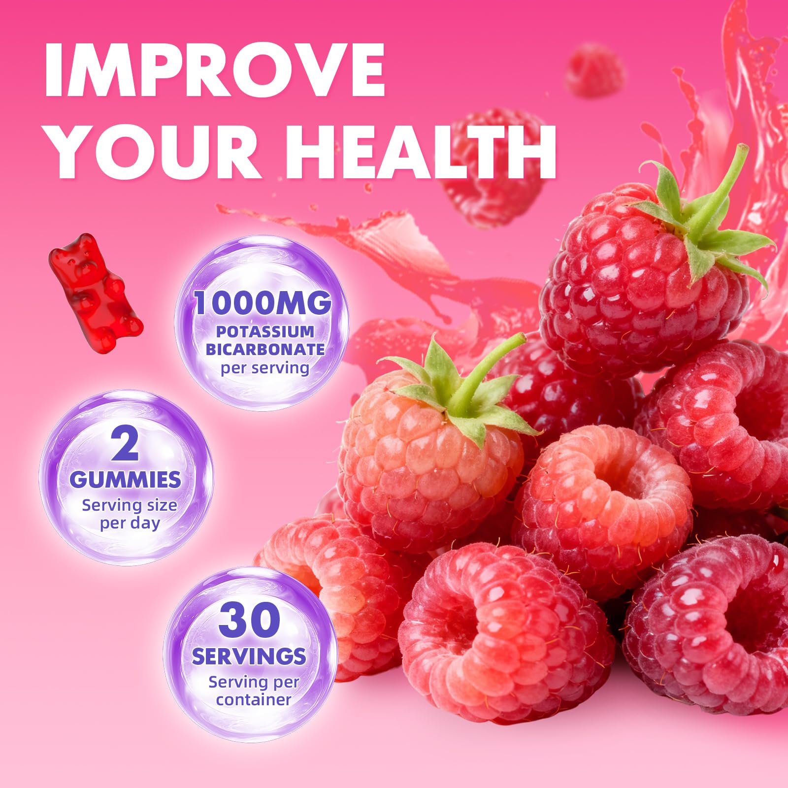 Potassium gummies support heart function