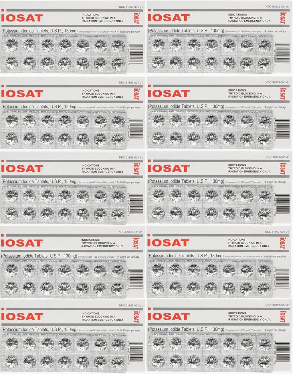 Potassium iodide 130 mg tablets