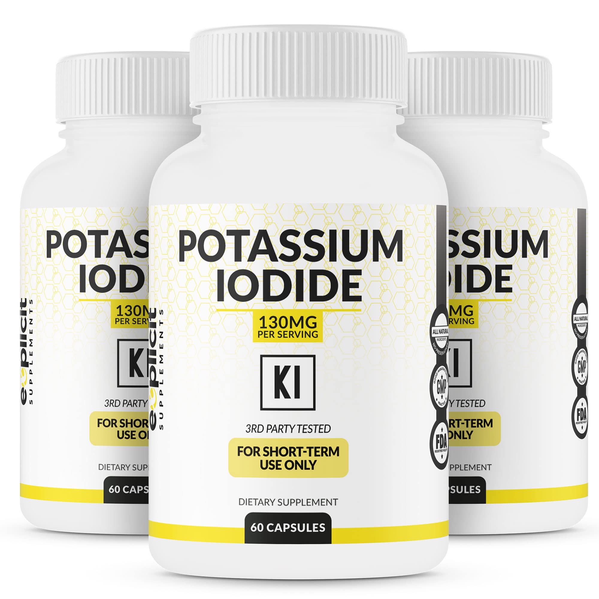 Potassium iodide capsules for thyroid health