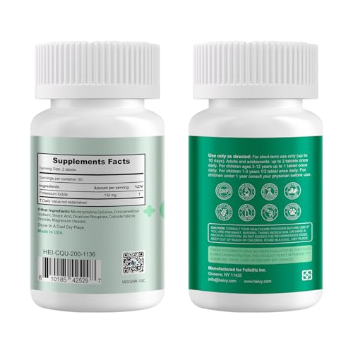 Potassium iodide supplement for thyroid support