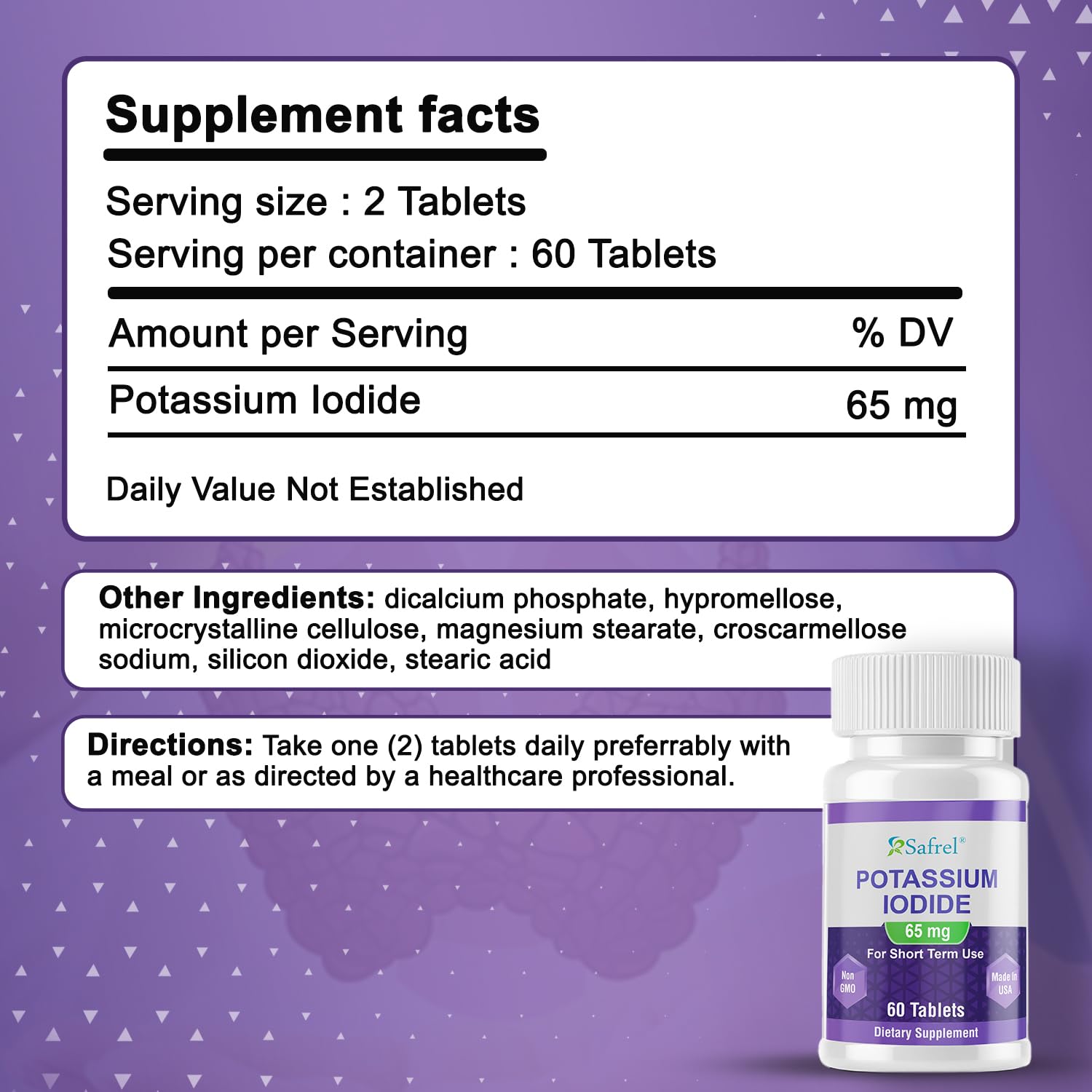 Potassium iodide tablets for energy