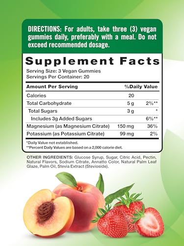 Potassium magnesium citrate gummies for muscle health