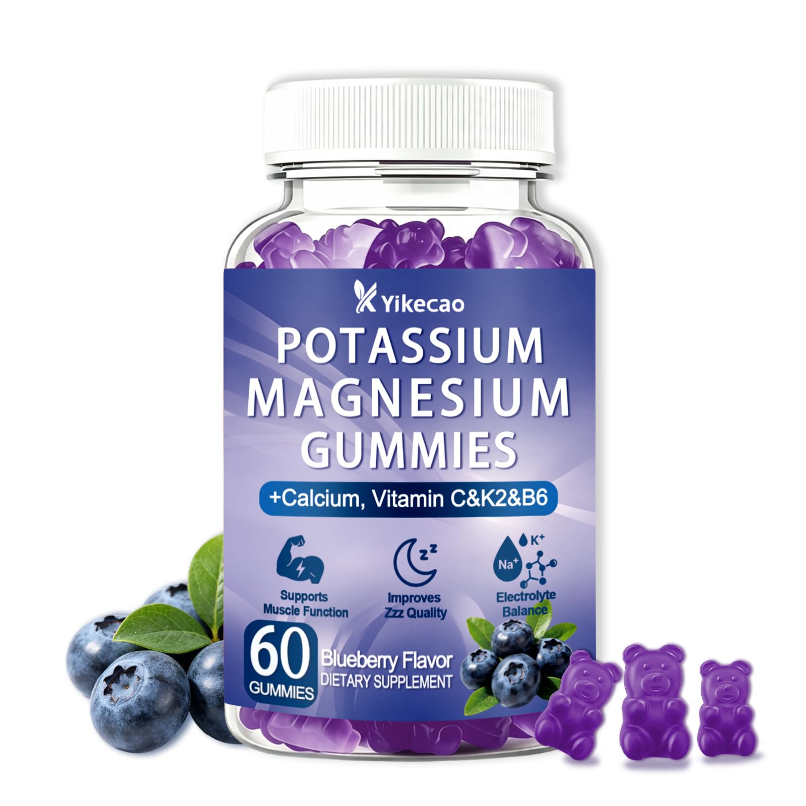 Potassium magnesium gummies for energy