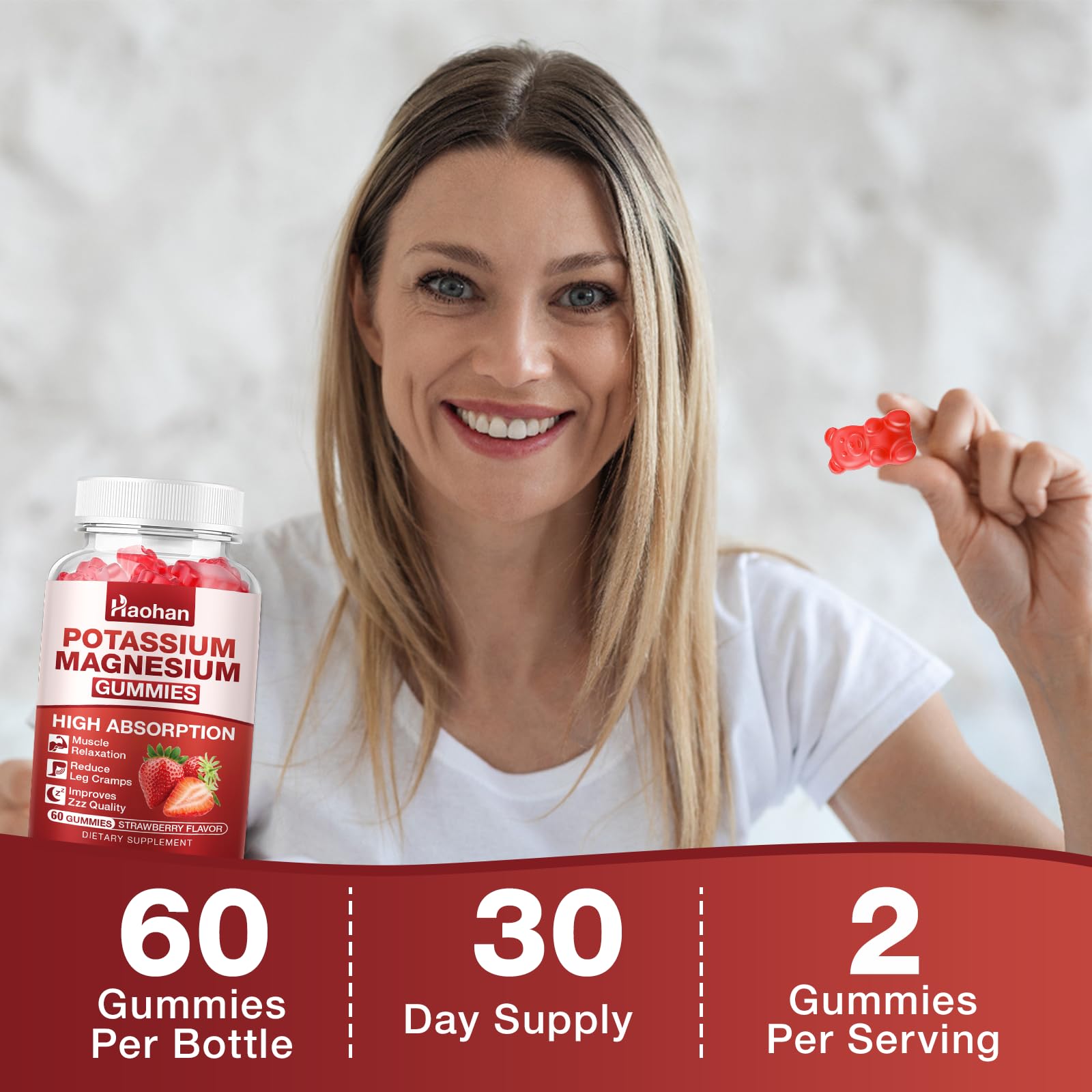 Potassium magnesium gummies for muscle recovery