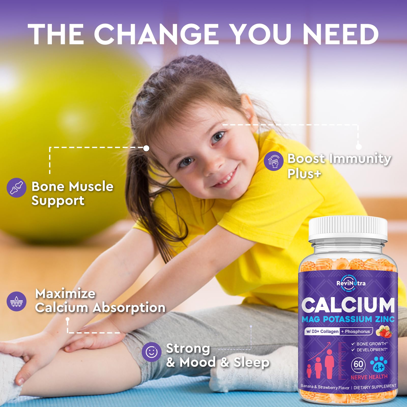 Potassium magnesium gummies for muscle support