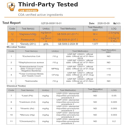 Potassium magnesium supplement for muscle function