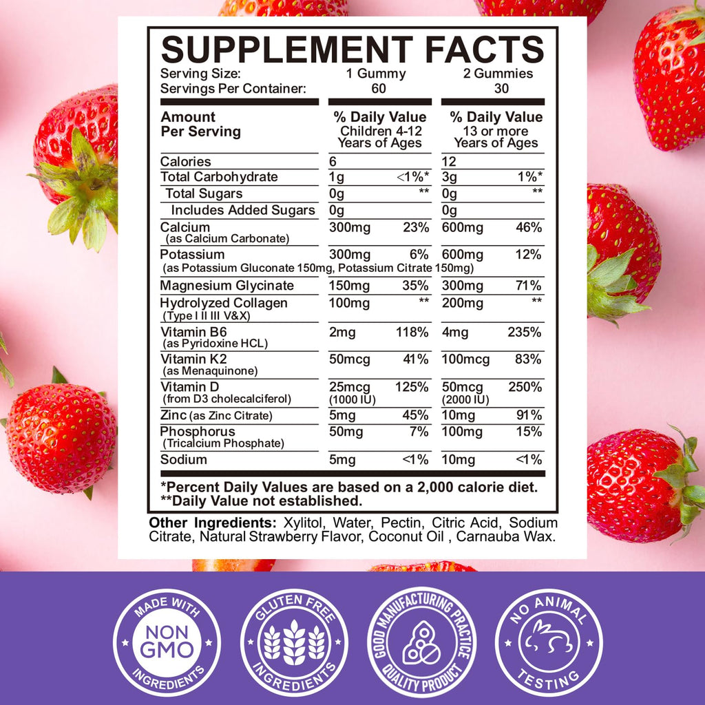 Potassium-rich gummies for hydration