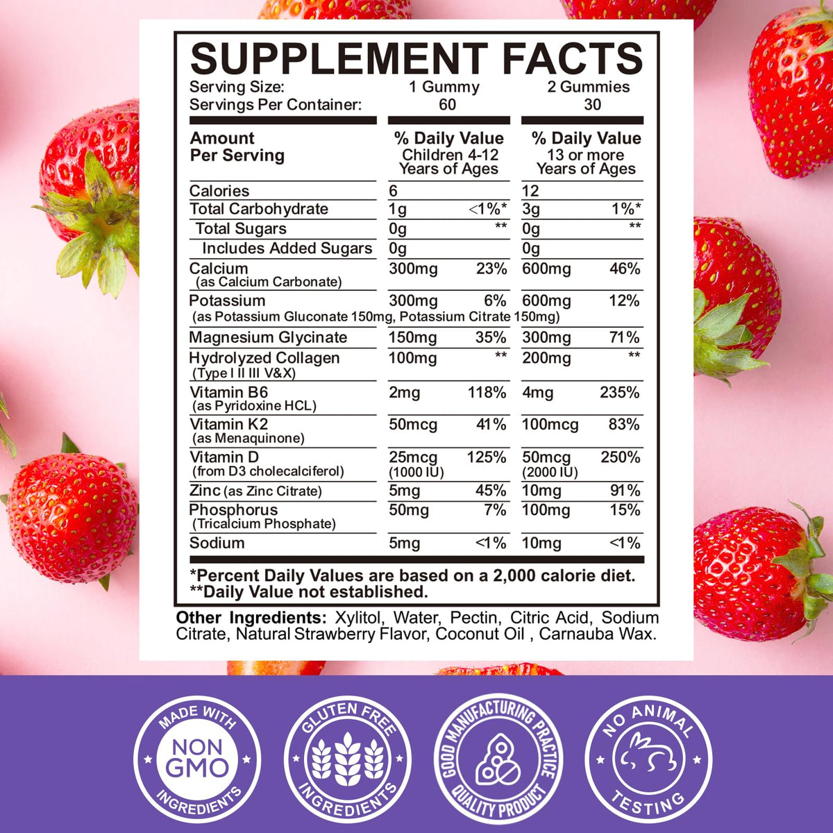 Potassium-rich gummies for hydration