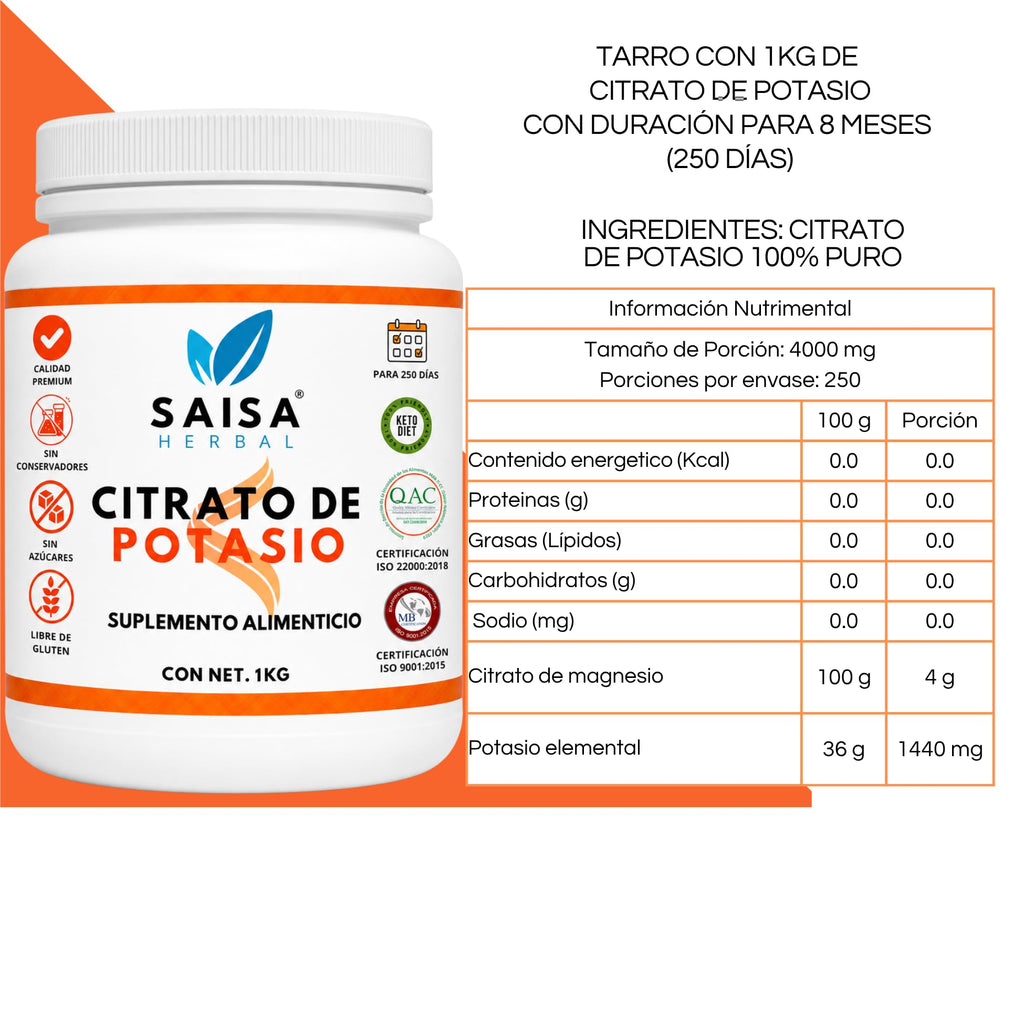 potassium-rich supplement for vitality