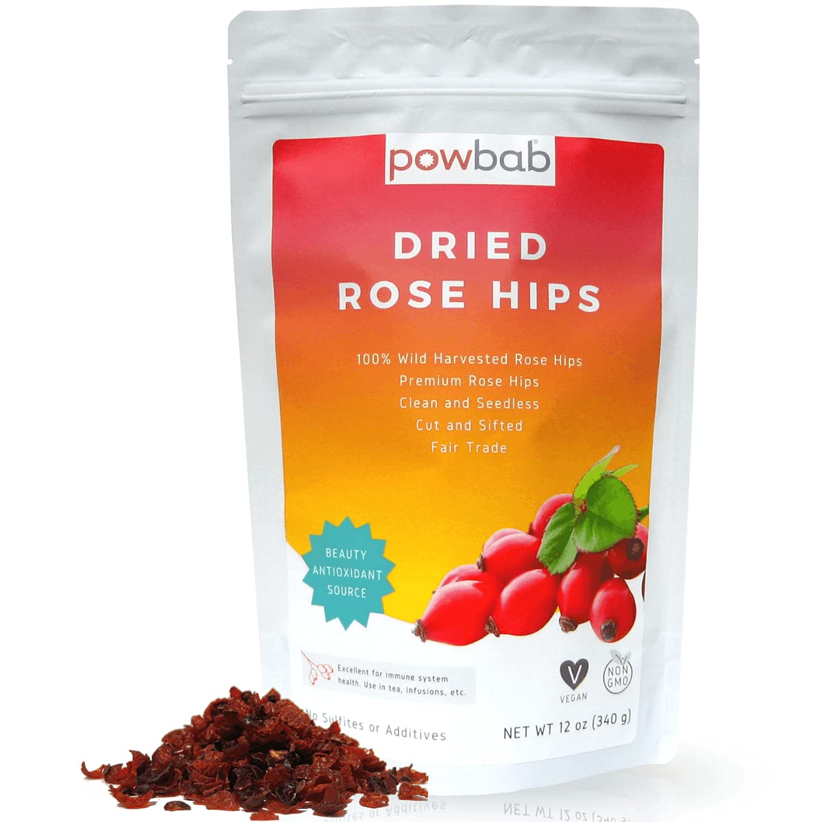 powbab dried rose hips tea