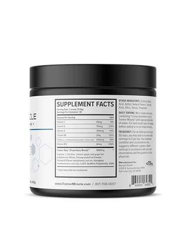 powdered blend for hand tremors