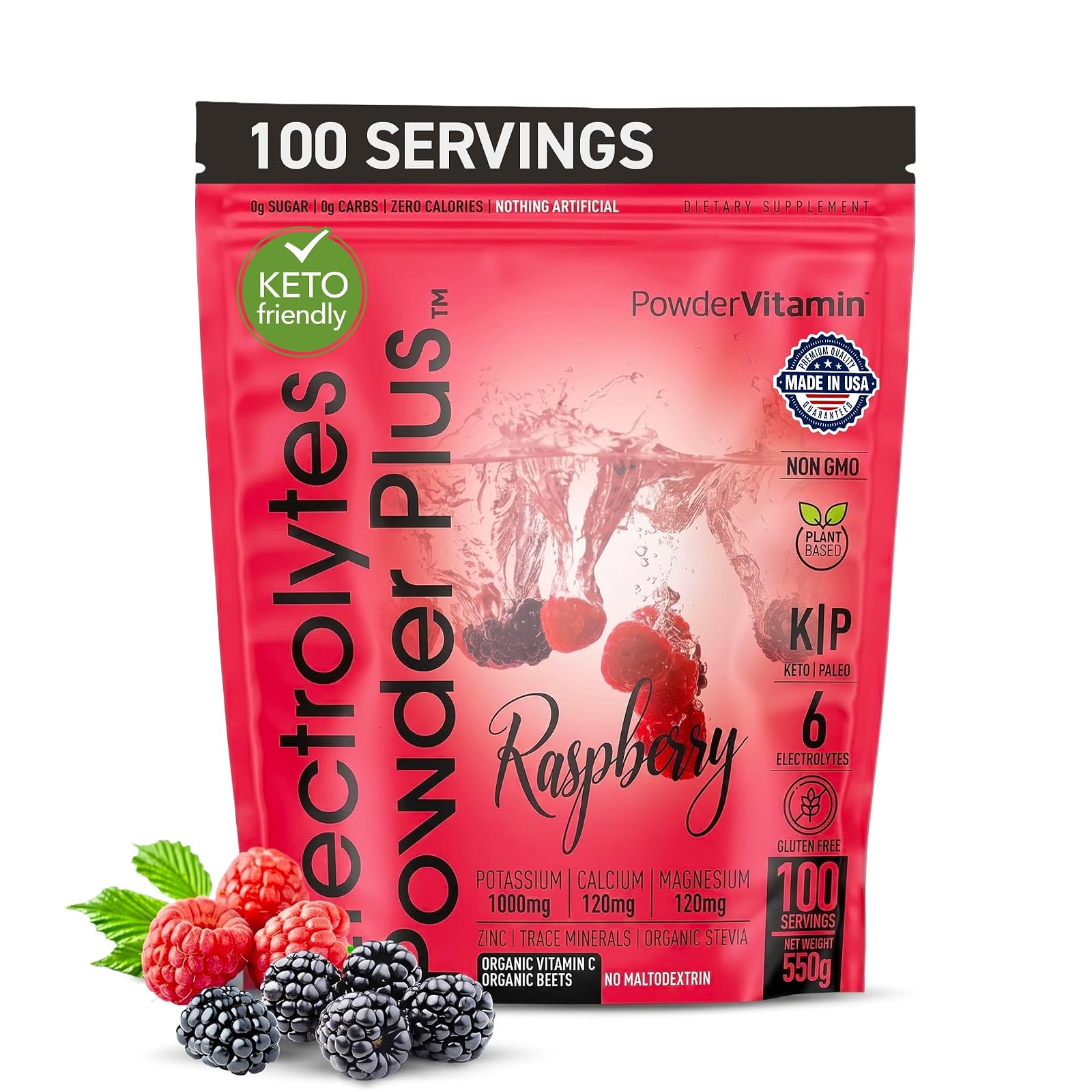 PowderVitamin raspberry electrolyte powder