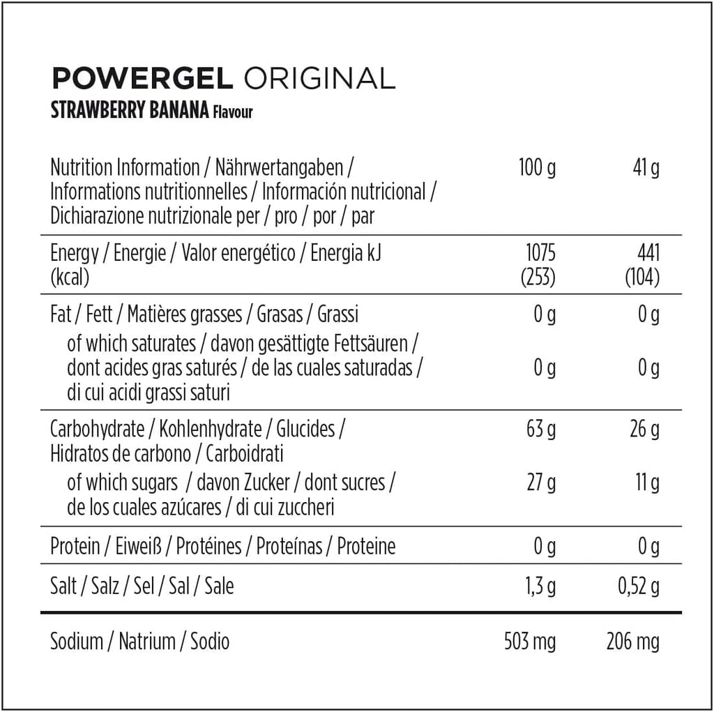 Powerbar gels for long distance running