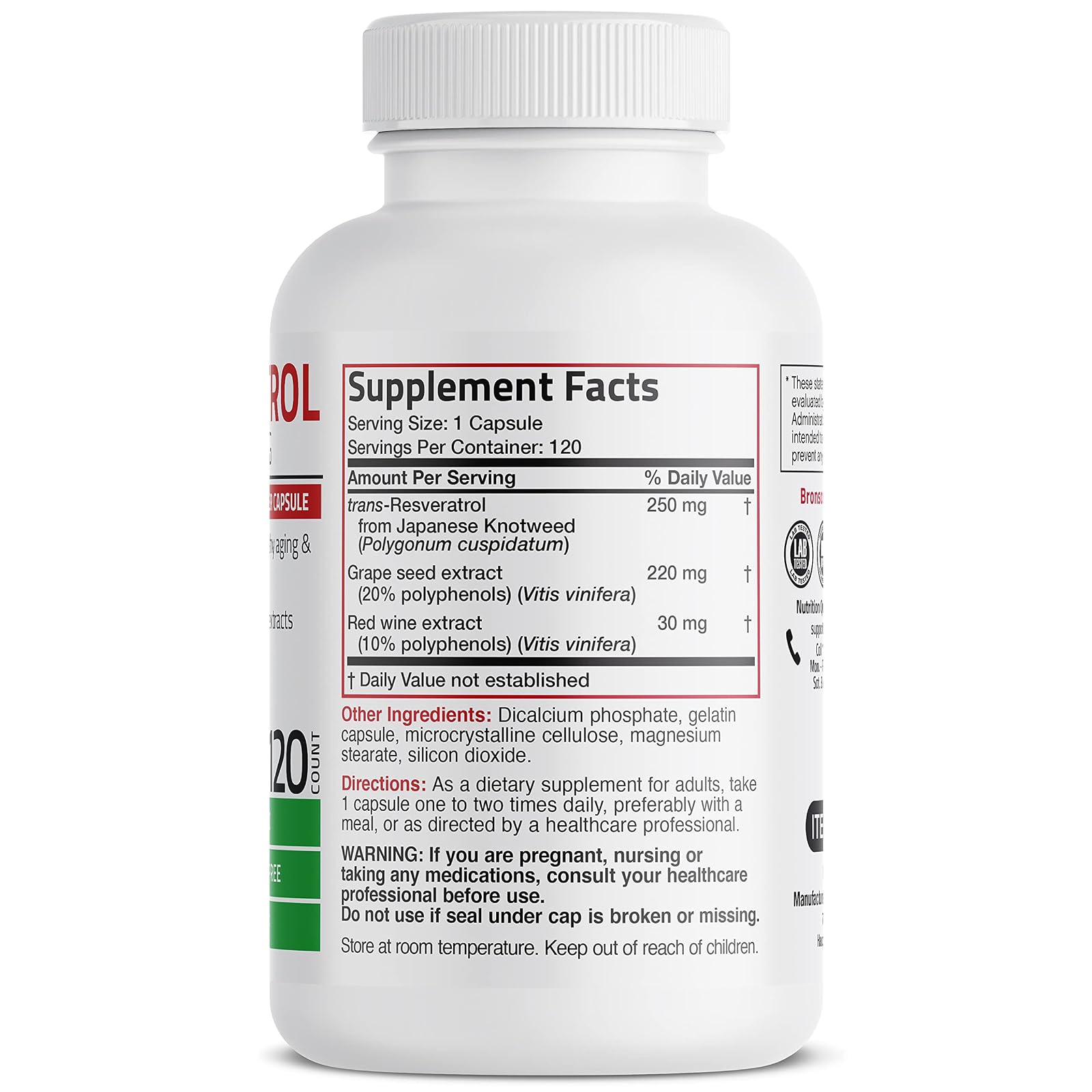 powerful antioxidant support with resveratrol