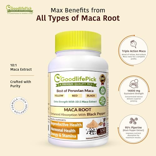 Powerful blend of yellow red black Maca