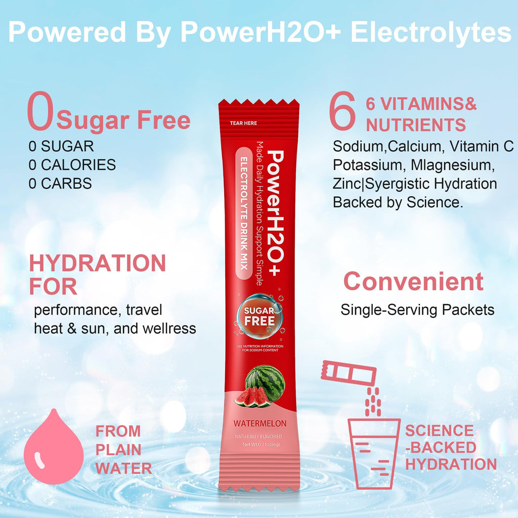 PowerH2O+ watermelon electrolyte packets