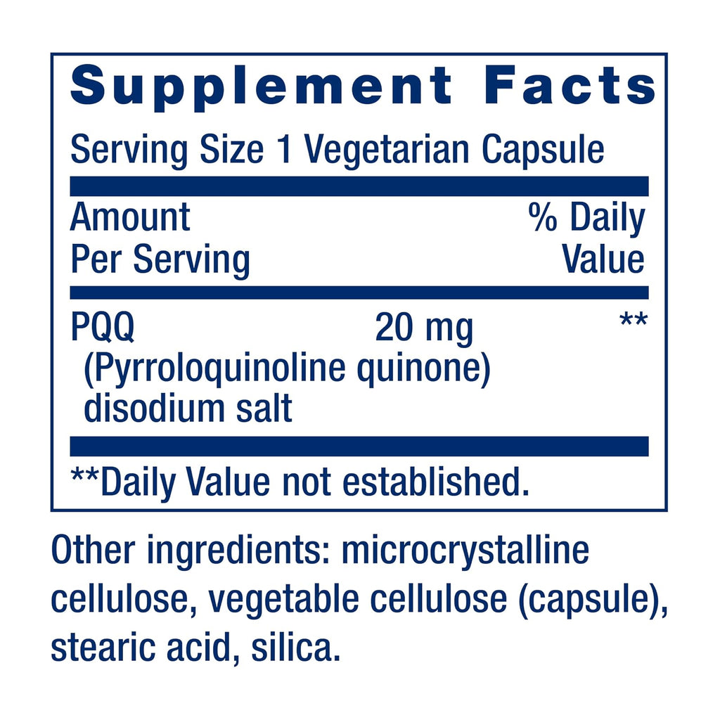 PQQ 20 mg capsules for energy