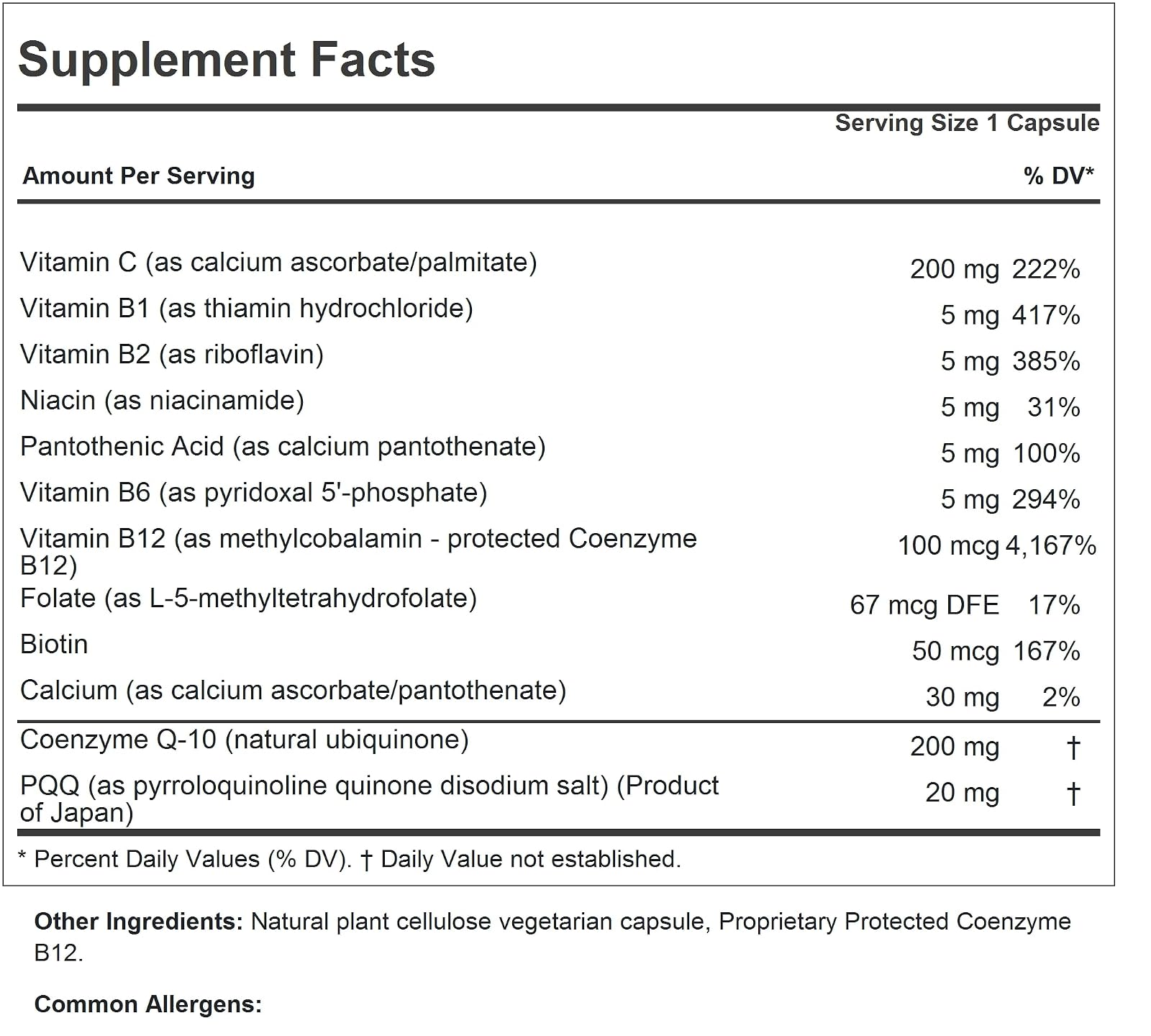 PQQ 20 mg for energy support