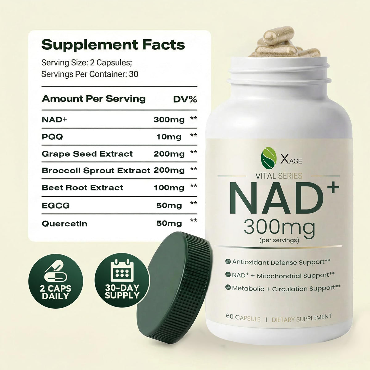 PQQ 300 mg antioxidant capsules