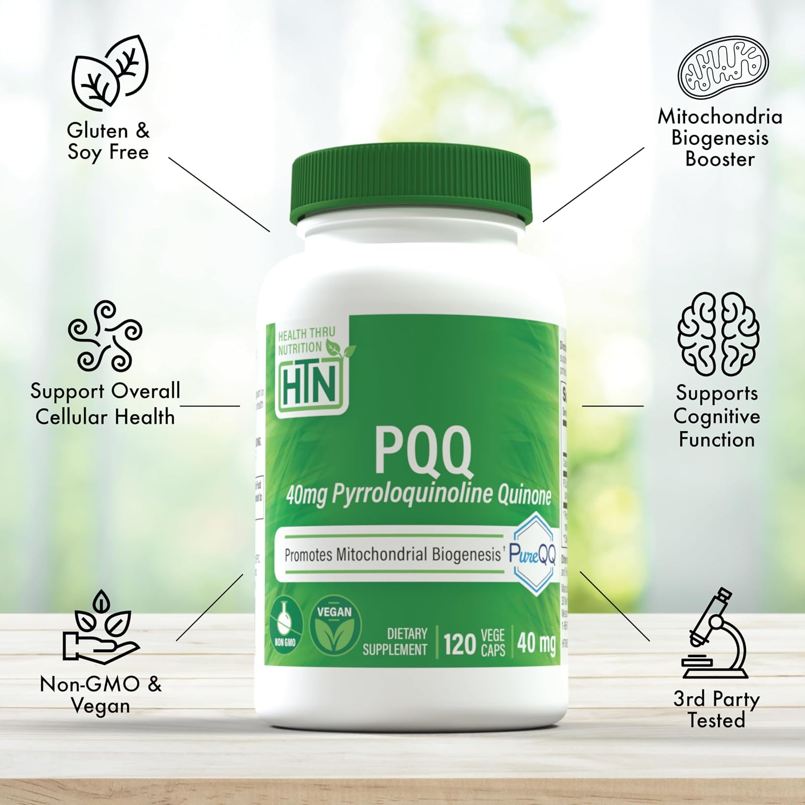 PQQ 40 mg for cognitive function
