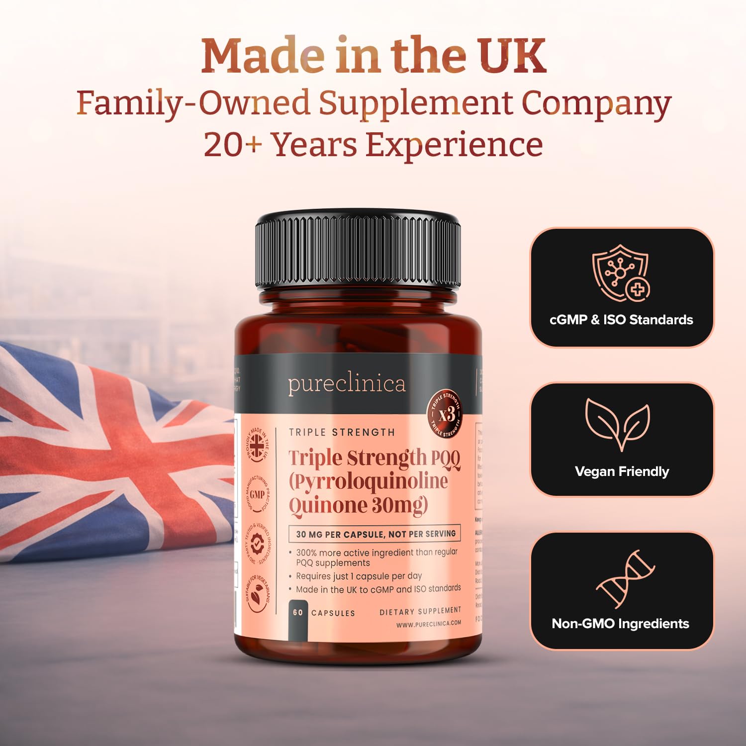 PQQ capsules for enhanced brain function