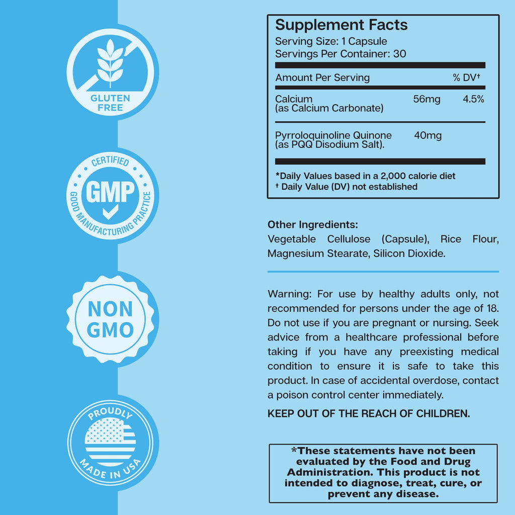 PQQ supplement for improved focus
