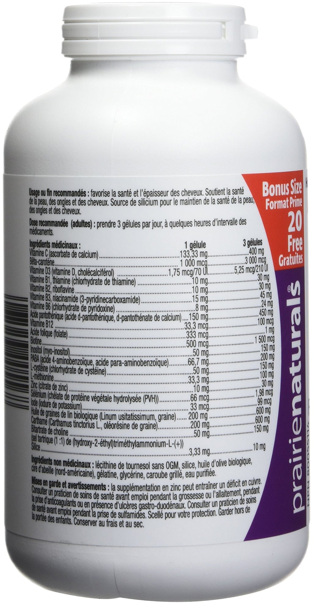 Prairie Naturals Hair Force benefits