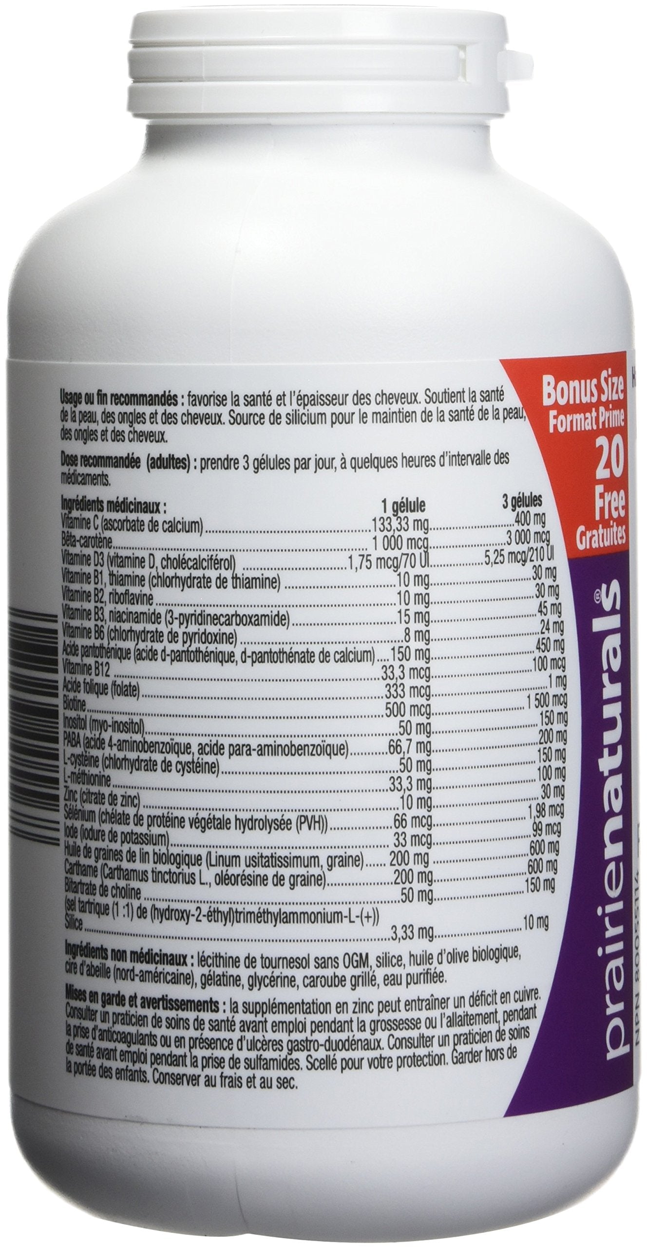 Prairie Naturals Hair Force benefits