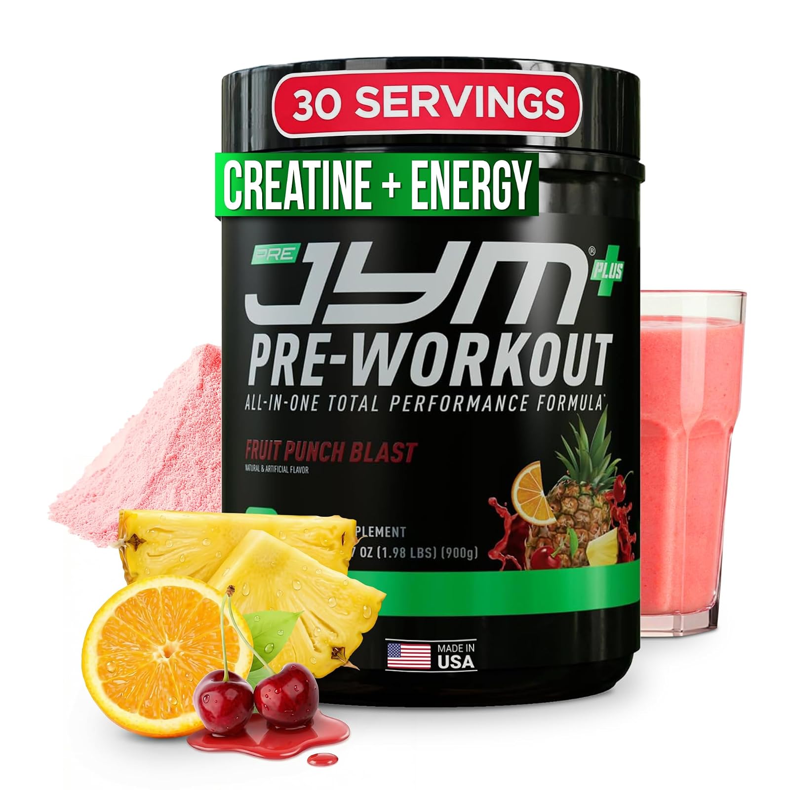 Pre JYM Plus pre-workout creatine powder