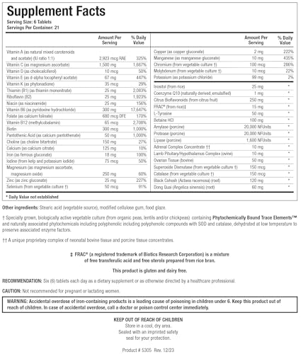 pre menstrual relief blended vitamin & mineral supplements