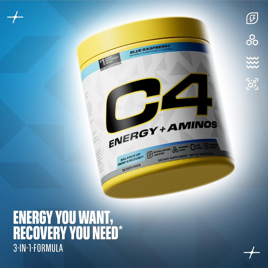 Pre-workout energy powder for athletes