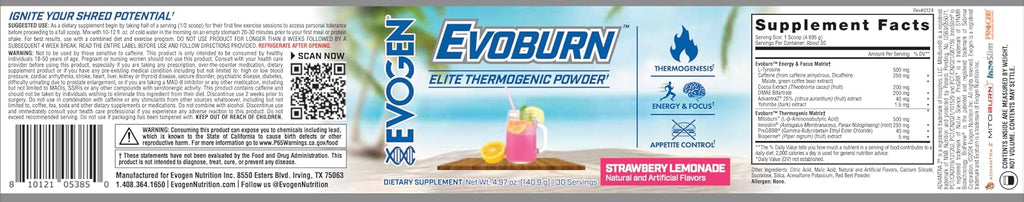 pre-workout fat burner Evogen Evoburn