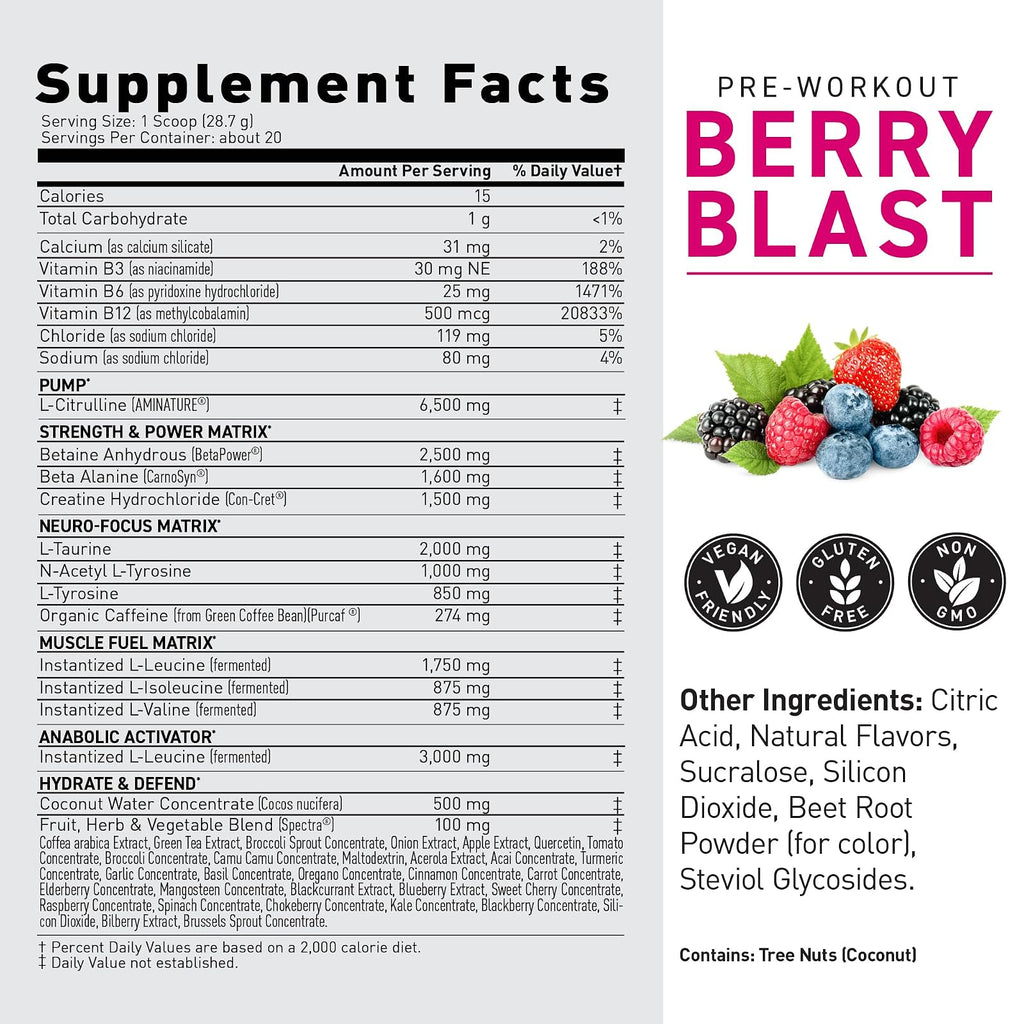 Pre-workout powder for enhanced endurance