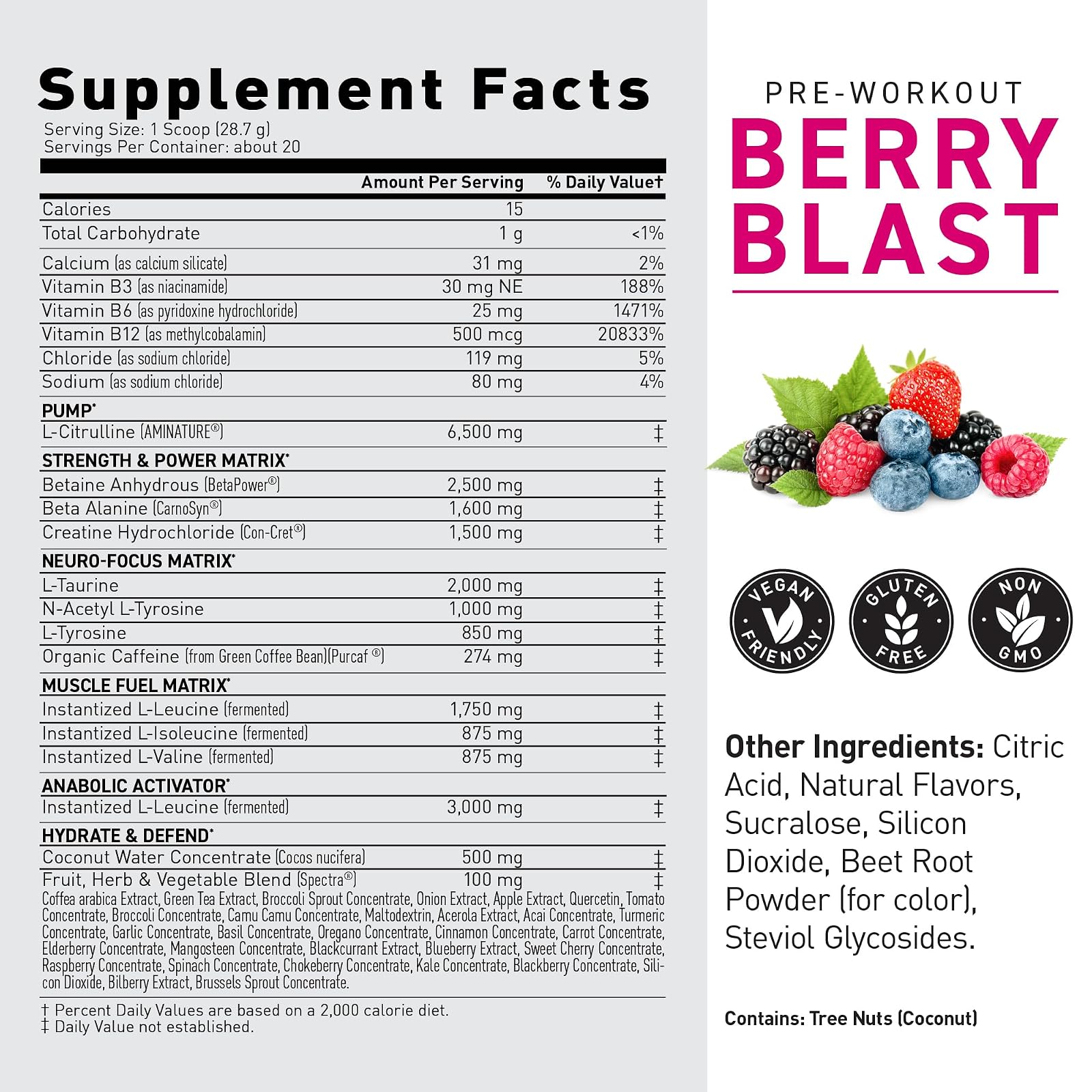 Pre-workout powder for enhanced endurance