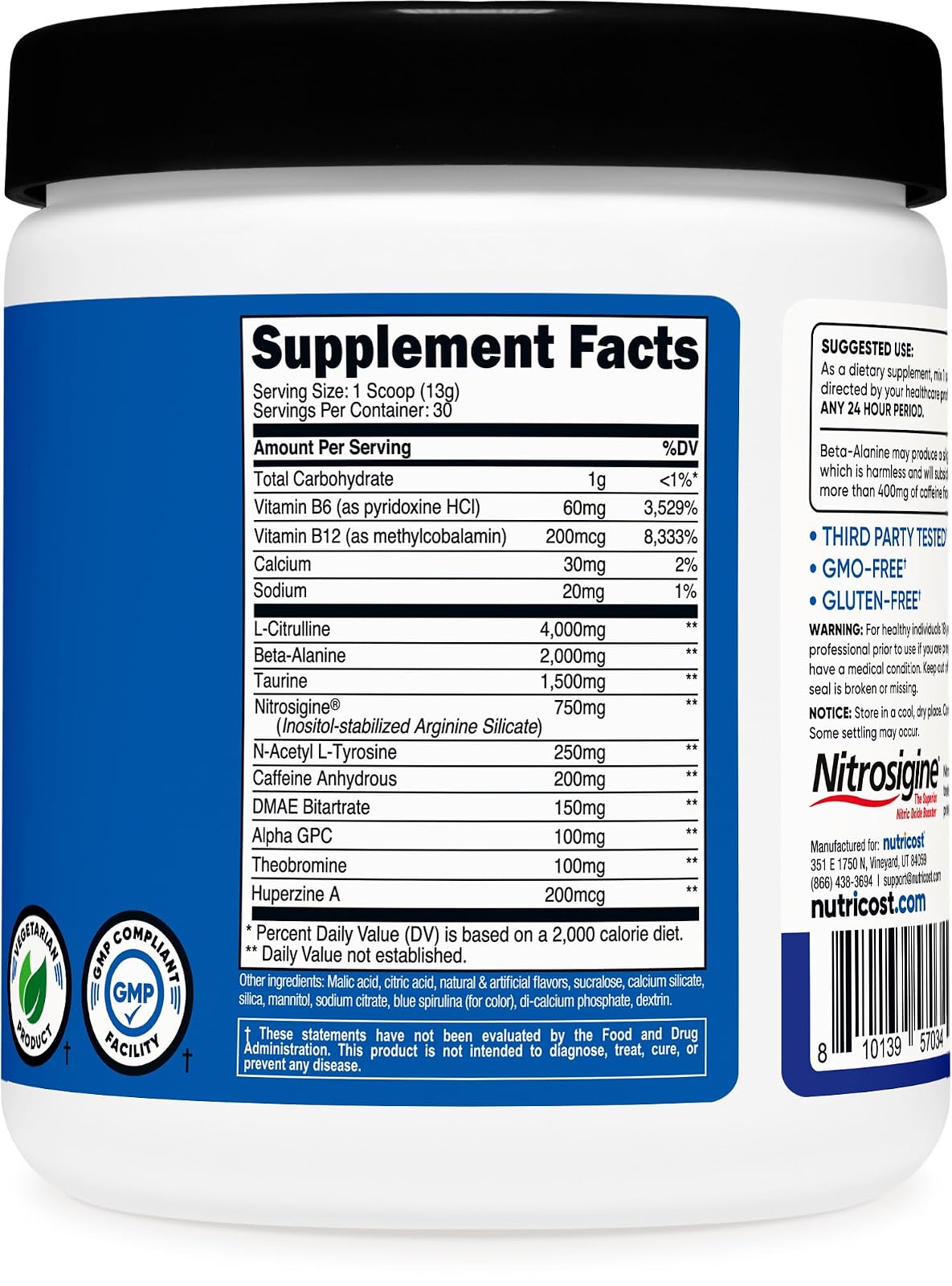 Pre-workout powder for enhanced performance