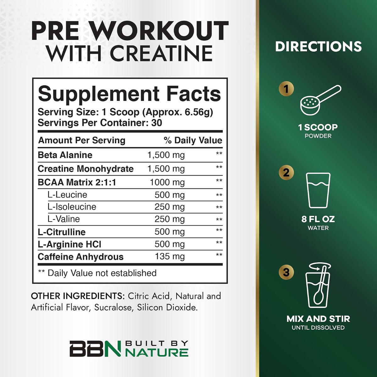 Pre-workout powder for enhanced performance