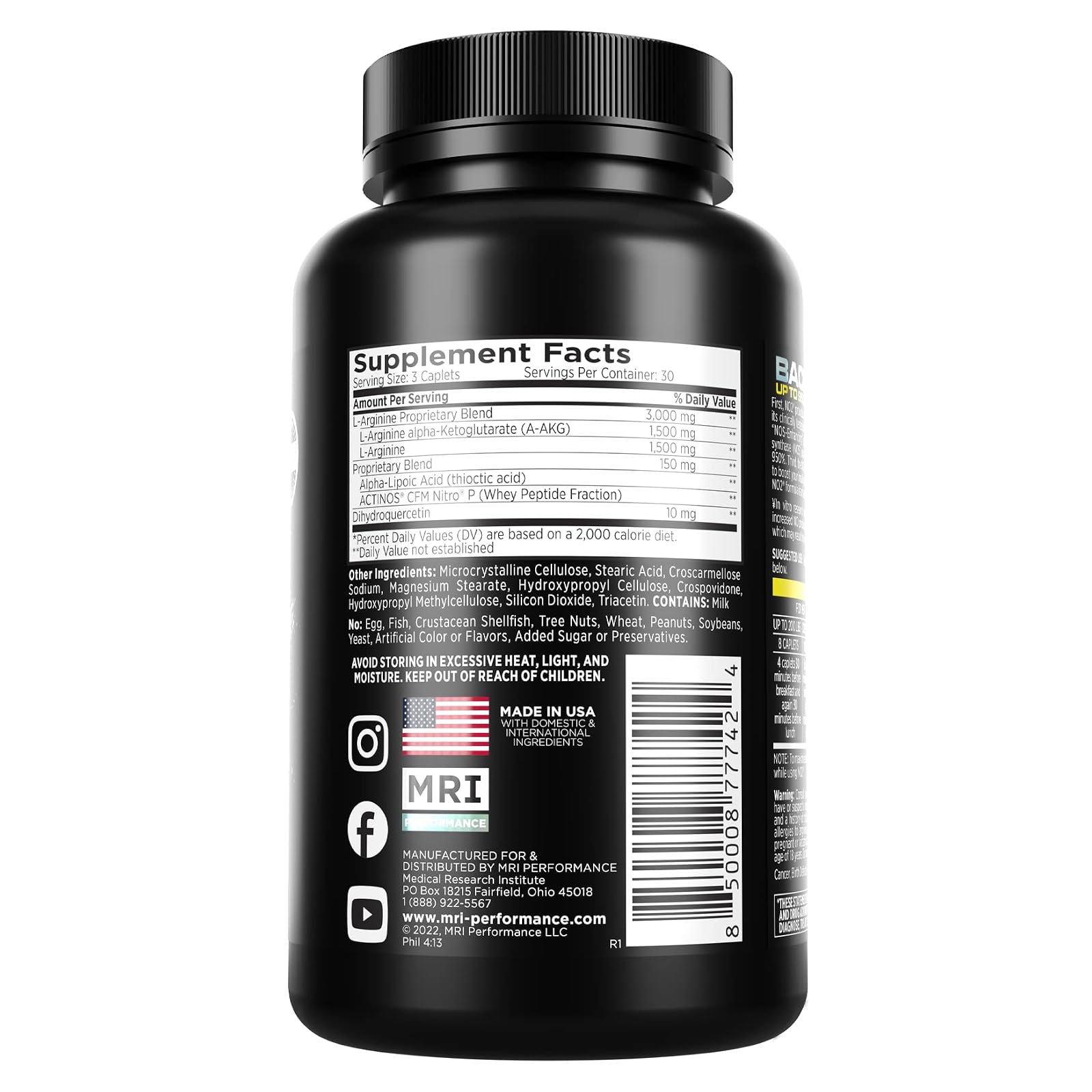 pre-workout support with MRI NO2 booster
