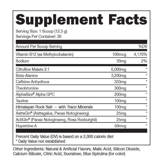 pre-workout with 6g citrulline