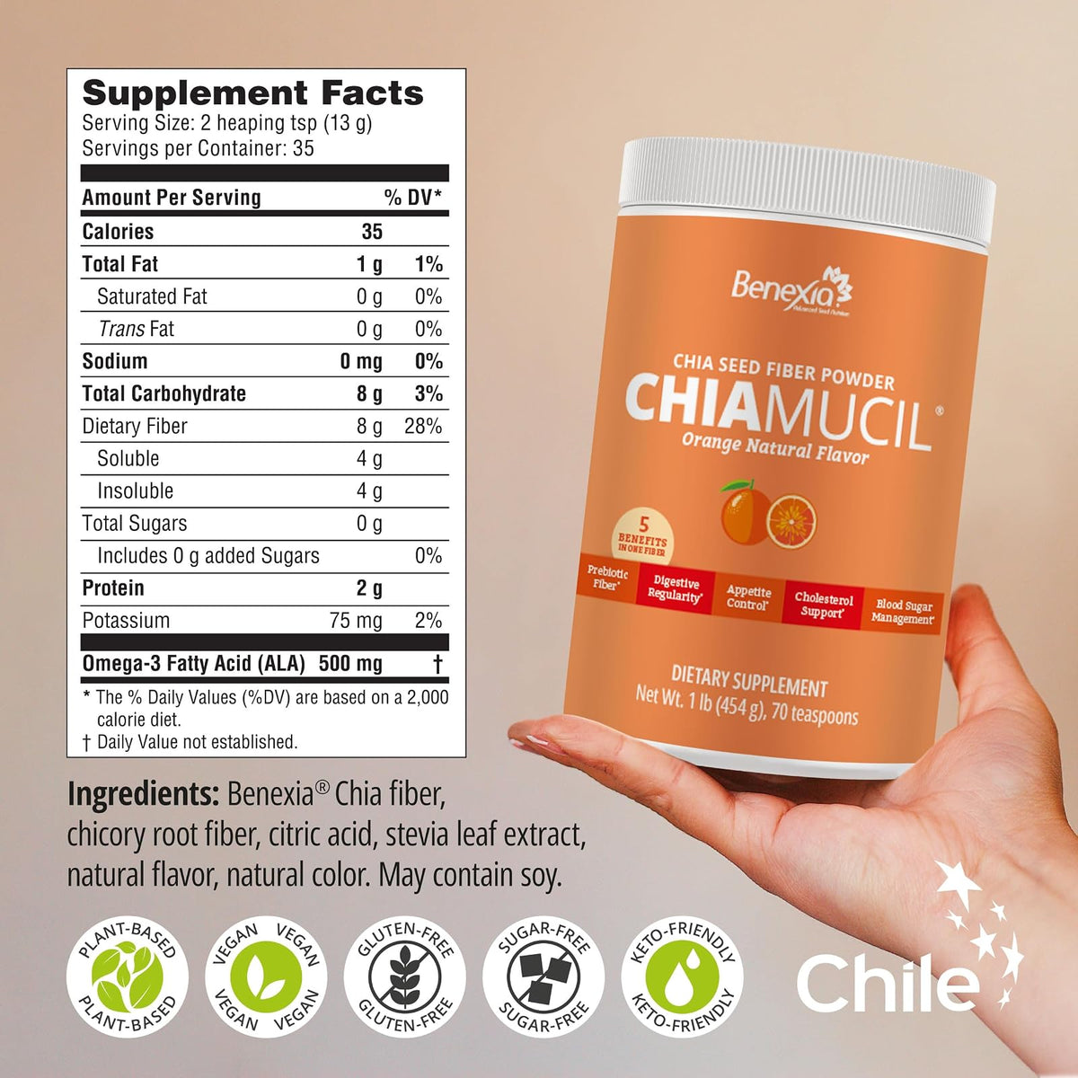 Prebiotic chia and inulin blend