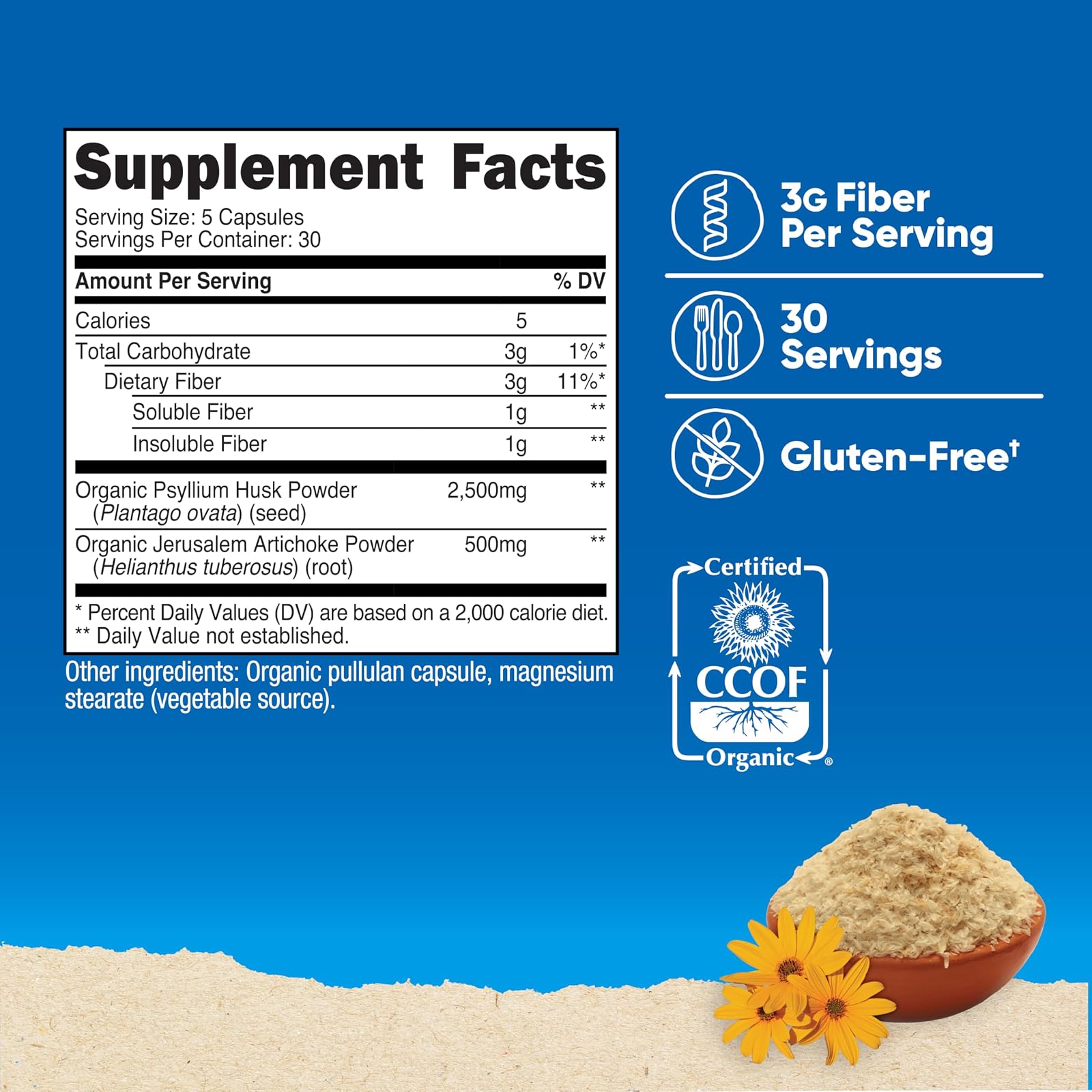 Prebiotic fiber supplement for gut health