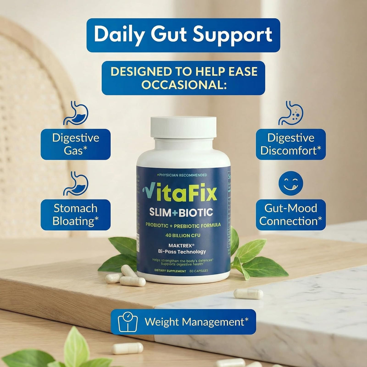 Prebiotic support for gut health