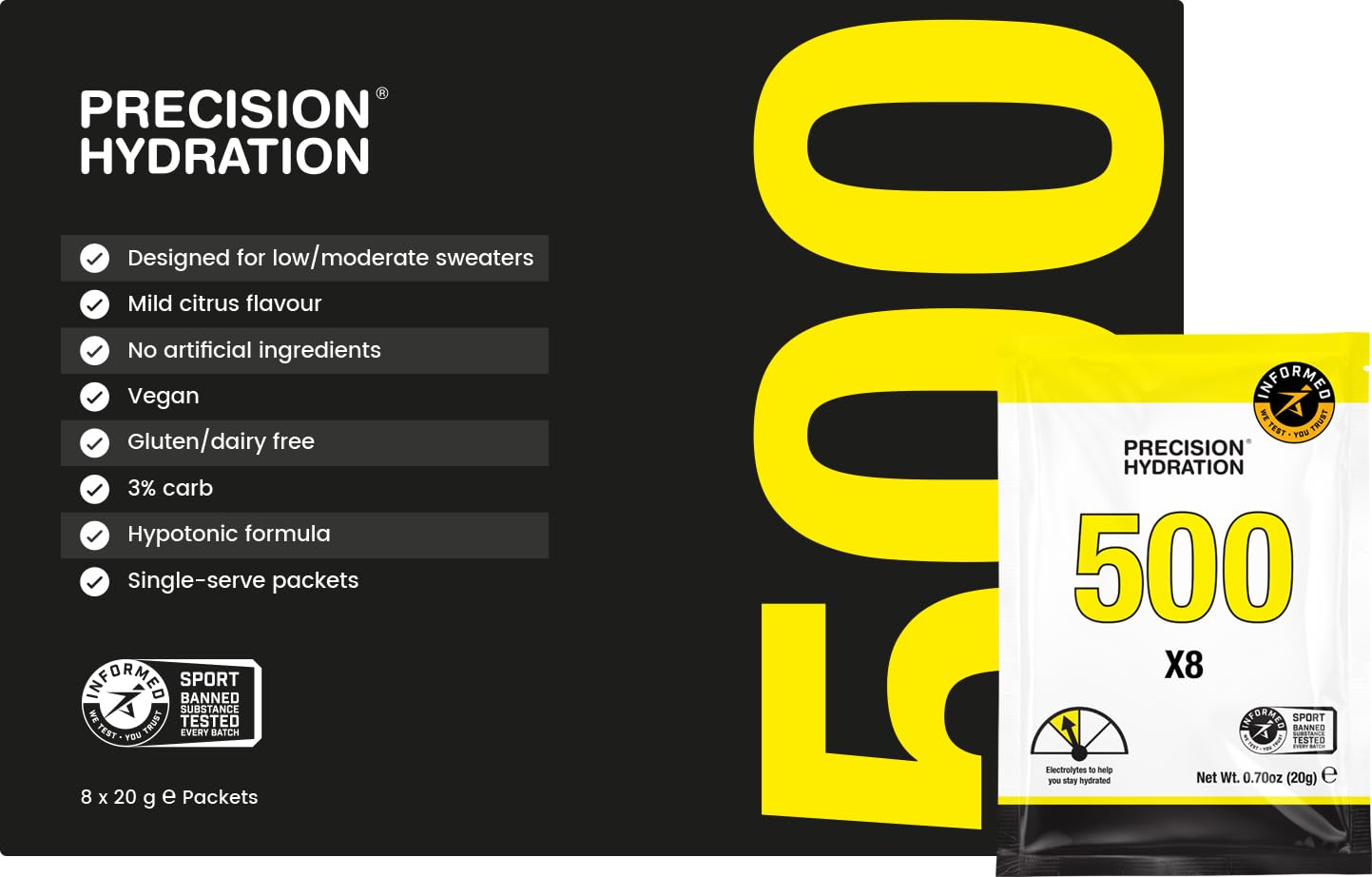 Precision Hydration electrolyte powder packets