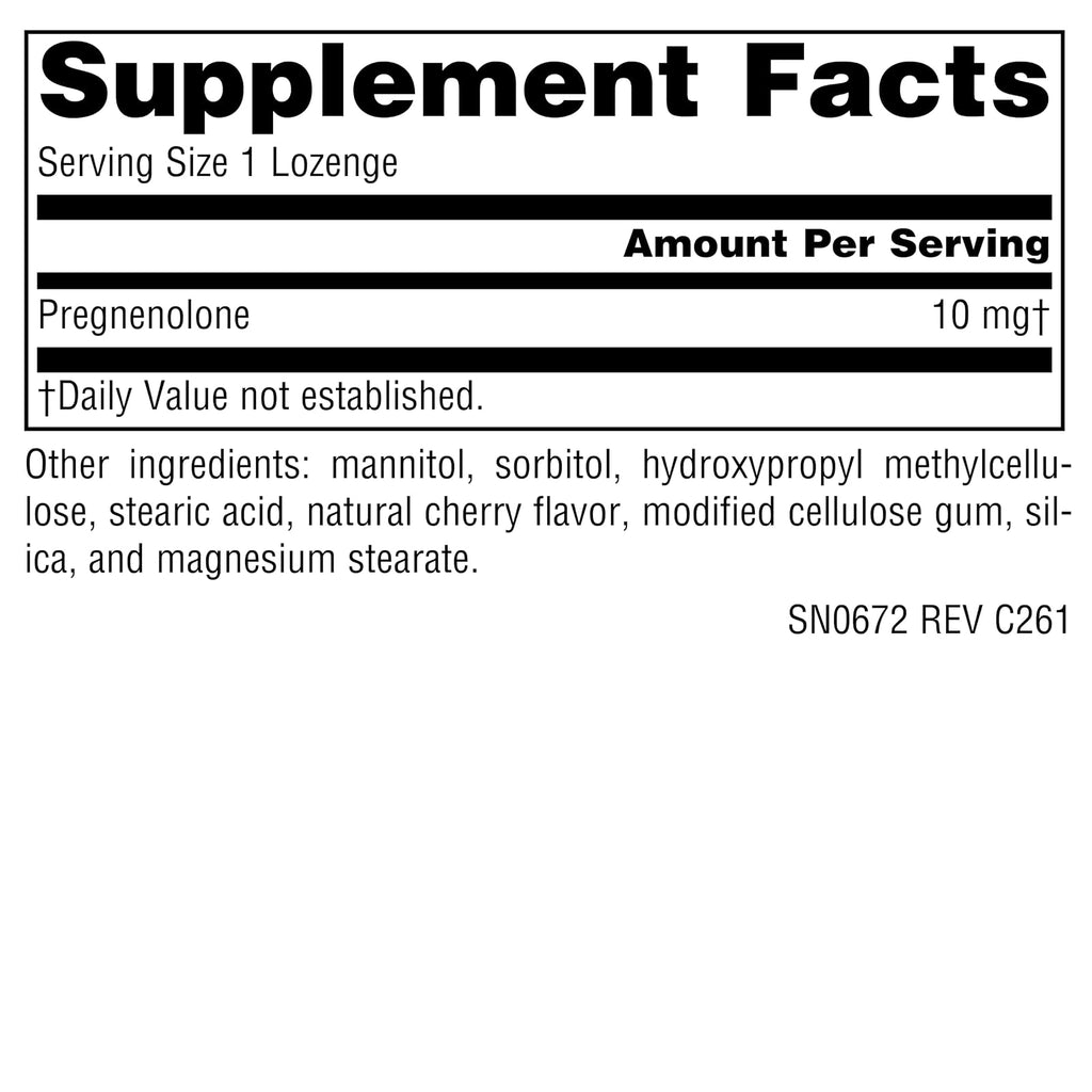 Pregnenolone lozenges for hormonal balance