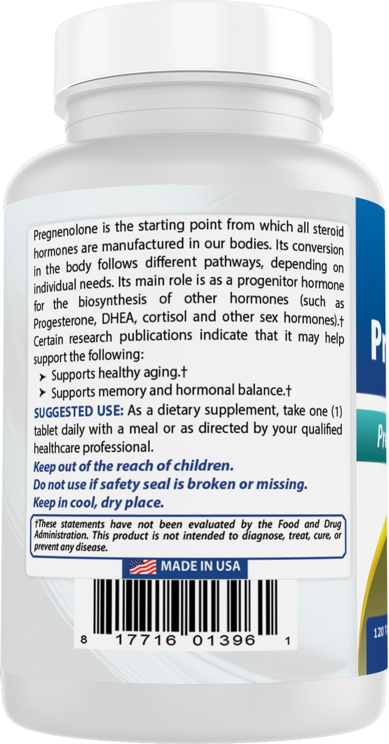 Pregnenolone tablets for seniors' vitality