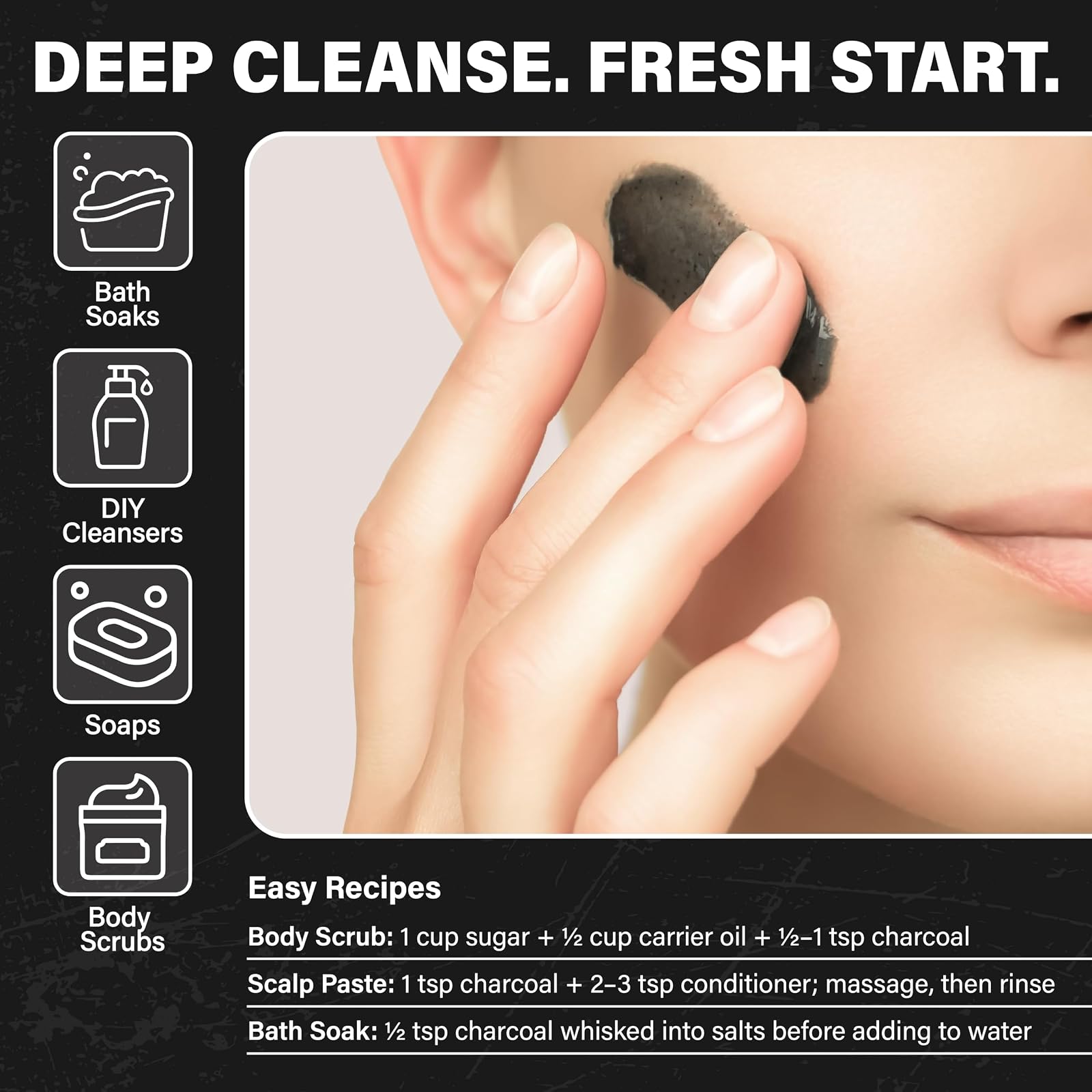 premium activated charcoal for cleansing
