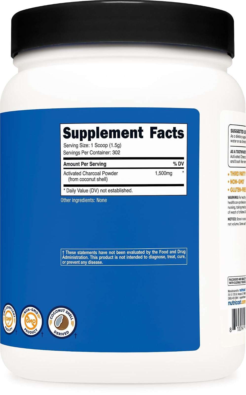 premium activated charcoal for gut health